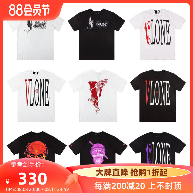 【正品美版现货】VLONE联名CLOT中国龙大V短袖Palm Angels火焰T恤_虎窝淘