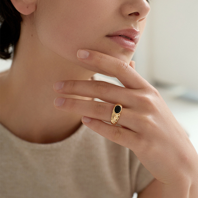 AuRevoirLesFilles椭圆宝石戒指