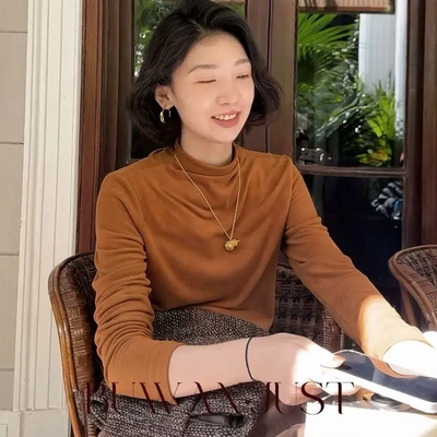 BUWANJUST【云朵吐司】高定加厚双面绒保暖亲肤高弹打底衫B2309