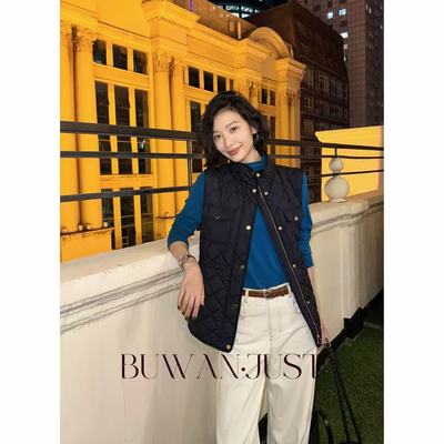 BUWANJUST高品定制帅气英伦四袋立领可抽腰羽绒马甲B2156