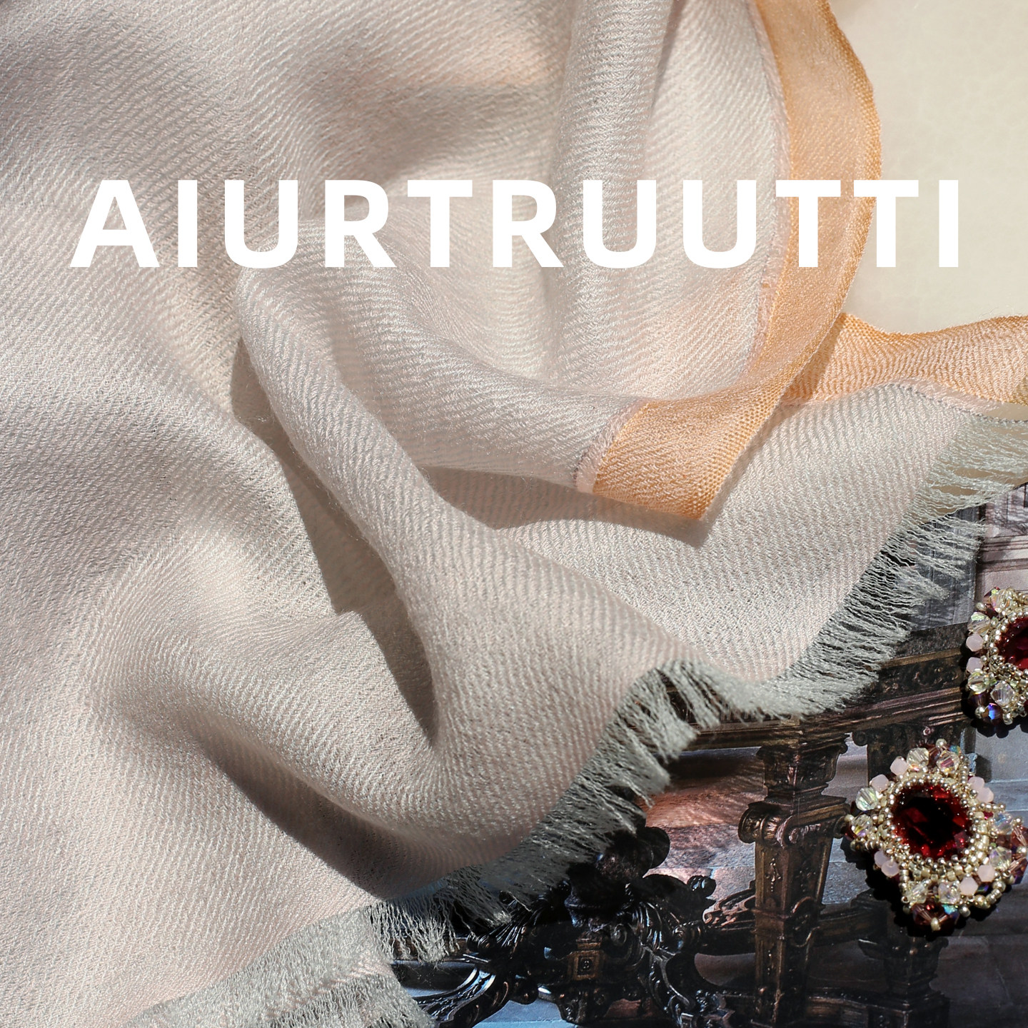 AiurtRuutti夏26新/薄雾印象派朦胧色纯羊绒斜纹围巾防晒外搭披肩