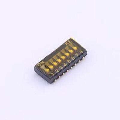 DSHP08TJGER 拨码开关 8位 1.27mm脚距内弯脚 拨码开关 SMD-16P,5
