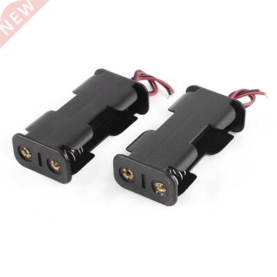 Black 2 x AA 3V 5# Battery Cell Case Holder w Wired