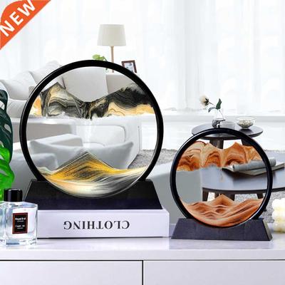 Moving Sand Art Picture Round Glass 3D Hourglass Deep Sea Sa