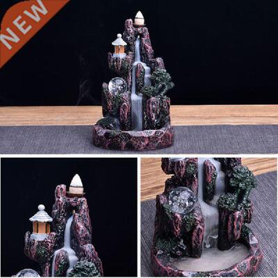 1PC Backflow Incense With LED Lamp Cone Mountain River