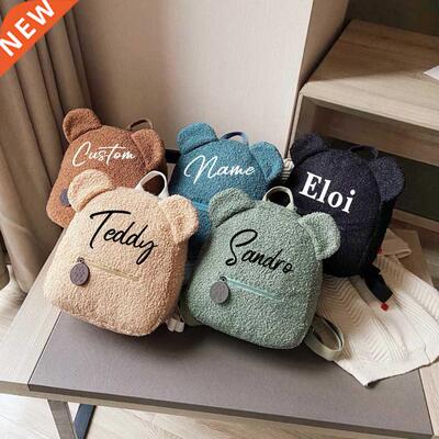 Personalised Bear Backpacks Custom Name Portable Children Tr