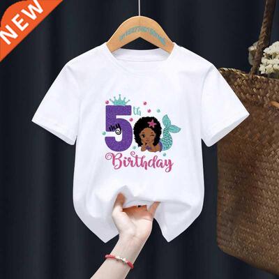 My 1-9th Birthday Afro Mermaid Mermaid Birthday Black Girl T