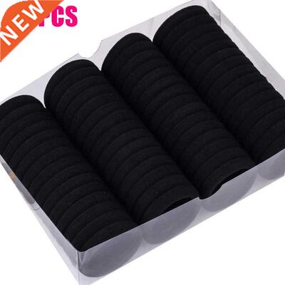 50pcs Black Hair Bands for Women Girls Step Size Hair Elasti