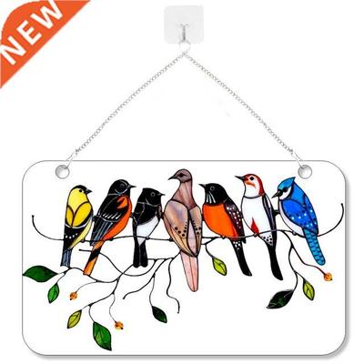 Window Suncatcher Fowl Shape Hanging Pendant Acrylic Stained