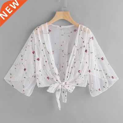 Women Long Sleeve Beach Cover Up Bathing Suit Swimsuit Flora