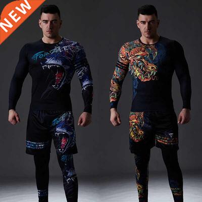 ZRCE Chinese Style Men's Tracksuit Gym Fitness Compr