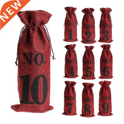 New 1 to 10 Burlap Wine Bags Blind Wine Tasting,Wine Bags