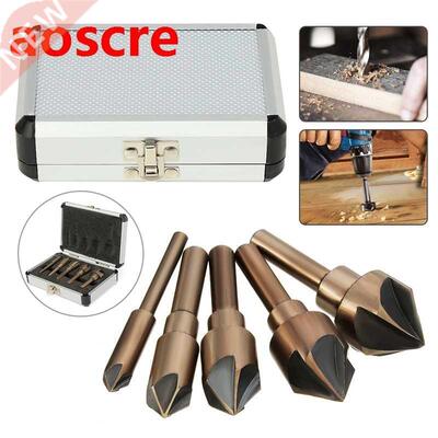 5Pcs/Set Industrial Countersink Drill Bit 82 Degree 5 Flutes