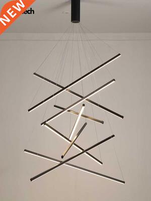 Aluminum Bar LED Chandelier Modern Indoor Deco Living Room C