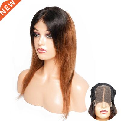 4*4 Lace Closure Wig Straight Ombre Color T1B27 Honey Blonde