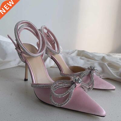 Rhinestone Baotou sandals new summer fairy wind pointed pin