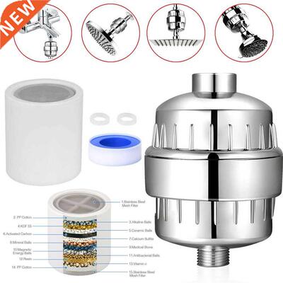Shower Head Filter Hard Water Softener Cartridge Kit 15 Stag