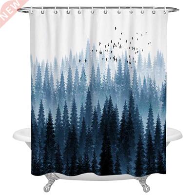 Landscape Coniferous Forest irds Shower Curtains for