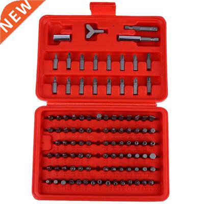 100pcs Chrome Security Bit Tool Set Torx Hex Drill Star Span