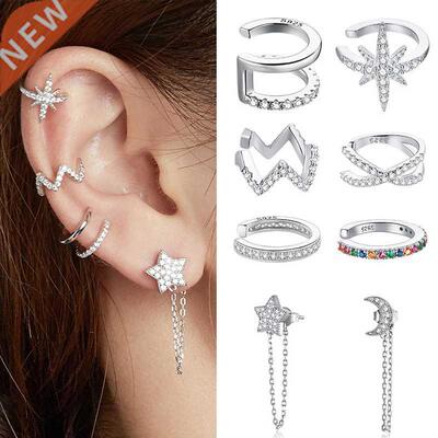 bamoer 925 sterling silver Mono-earring Clip Earrings for Gi