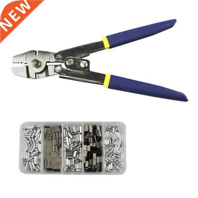 Fishing Pliers Wire Rope Crimping Tool with 500Pcs Ferrule C