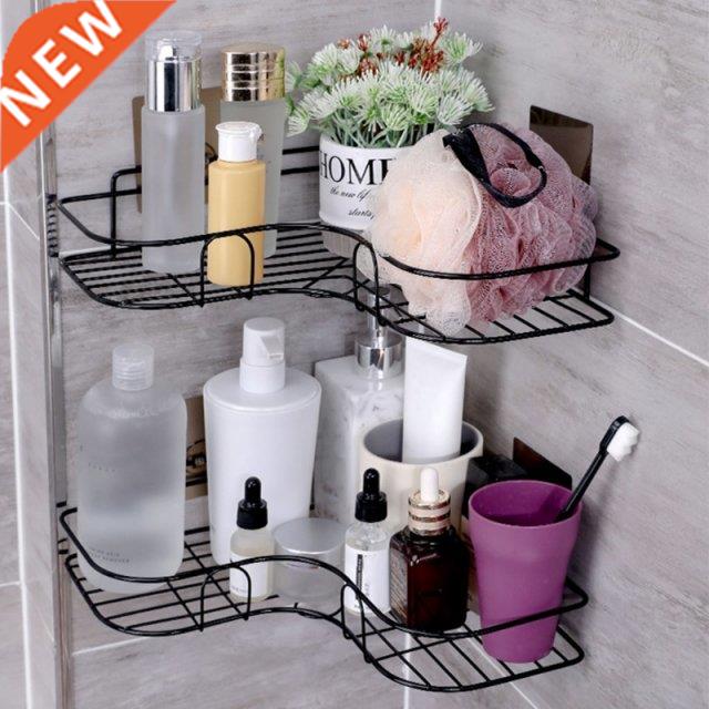 Bathroom Wall-mounted Corner Frame Shower Shelf Wrought Iron