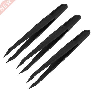 3 Pcs Anti-Static Tweezers Electronic Rework Repair Tool Bla