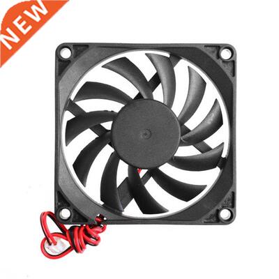 2-Pin 12V 80x80x10mm PC Computer CPU System Heatsink Brushle