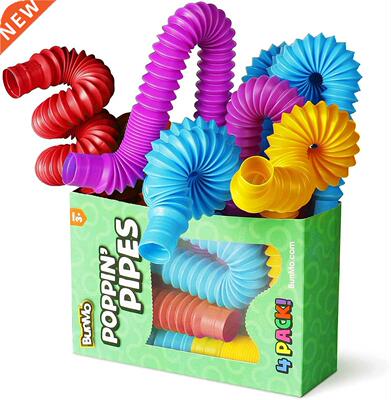 4 Pack Mini Pop Tube Sensory Fidget Toy Colorful Heavy-Duty
