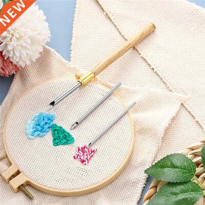 Wooden Handle Stitchwork Needle Embroidery Punch Pens