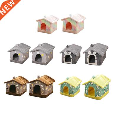 Foldable Dog House Kennel Bed Mat Pet House Soft Plush Warm