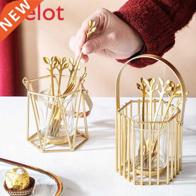 Stainless Steel Fruit Toothpick Fruit Spoon Gold Fruit Fork