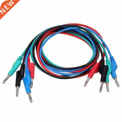 4pcs Ended Banana to Banana Plug Test Leads Cable 1Mx4mm Sof