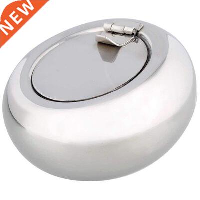 Metal Ashtray with Lid, Cigarettes Tray Closed Ashtray for C