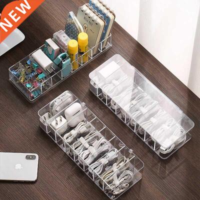 8 Grids Dust-proof Storage Sorting Box Desktop Data Cable St