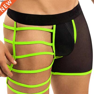 UNWE Smooth Oil Silk Boxers Men Stockings Panties High Elast
