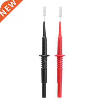 2 Pcs Test Probes Black Red Banana Plug Socket Insulated Mul