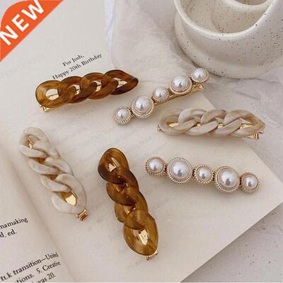New Handmade Chain Hair Clips Gold Color Long Barrettes Hair