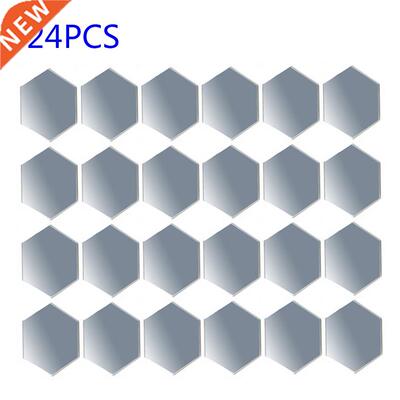 24Pcs 3D Mrror Wall Stckers  Lvng Room TV Background