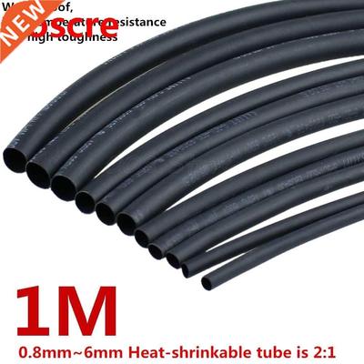 1 METER/LOT 2:1 Black Color 1mm 1.5mm 2mm 2.5mm mm .5mm 4m