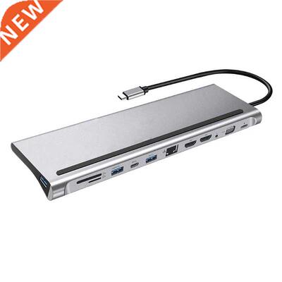 USB C HUB To HDMI 12 In1 VGA RJ45 Gigabit Ethernet Power Ada