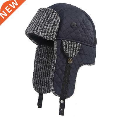 Bomber Hats Men Winter 2021 Soviet Pilot Warm Russian Ushank