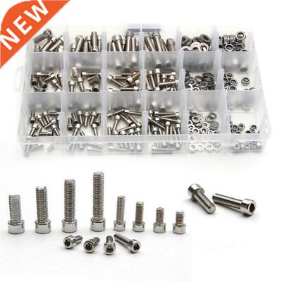45PCS Stainless Steel Cylinder Head Hexagon Screw Locknut N