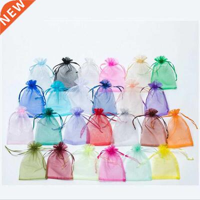 50pcs/Lot 7x9 9x12 10x15cm Organza Bag Jewelry Packaging Wed