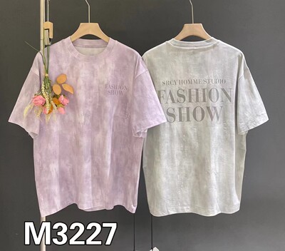 Moge3227夏季新款男士短袖T恤时尚休闲圆领半袖上衣字母高克重