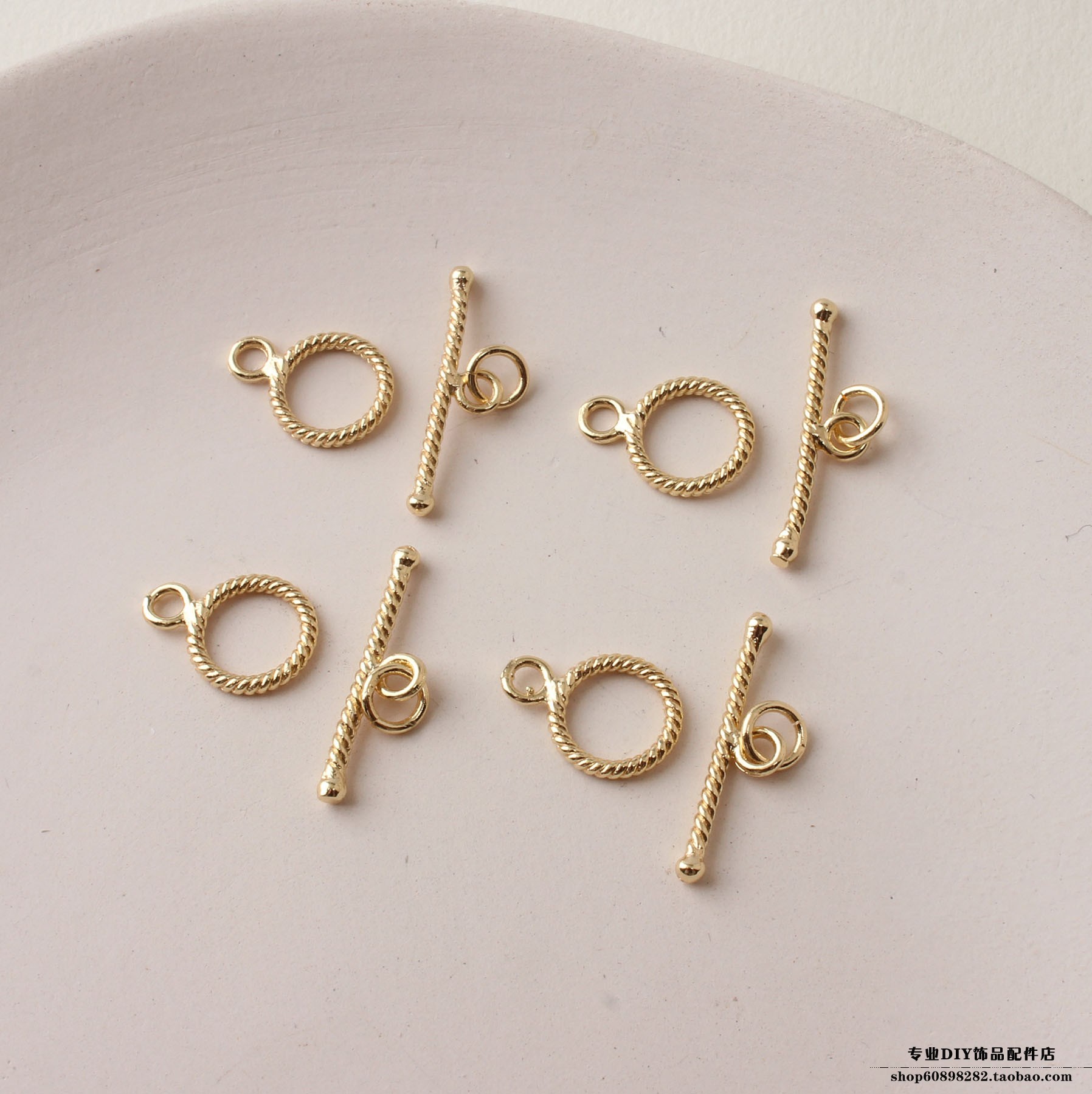 批花OT连接扣 18K包金铜镀18K金镀金DIY手链项链连接配件一枚_虎窝淘