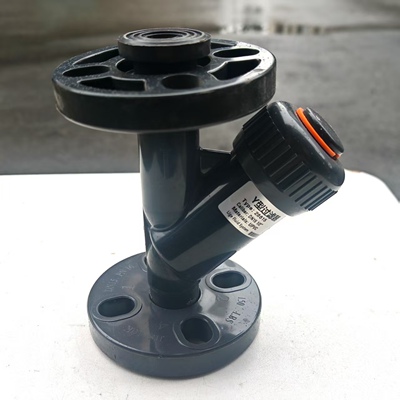 深灰法兰式塑料Y型过滤器不透明