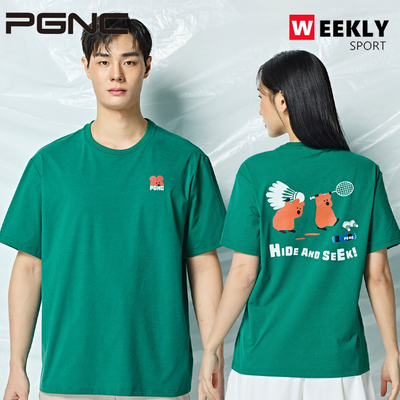 2025春夏新品PGNC韩国佩极酷羽毛球服男女同款半速干短袖T恤运动