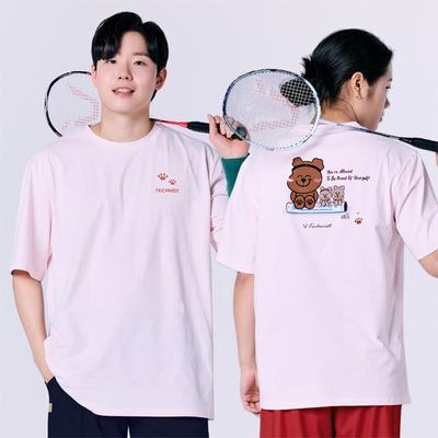 2025春夏新品 Technist韩国羽毛球服男女同款运动短袖半速干T恤