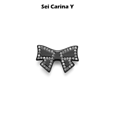 Sei Carina Y蝴蝶结点钻发夹女精美刘海侧边小夹子对夹甜美